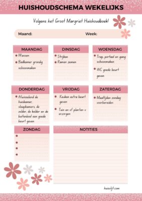 Huishoudschema: is het wat voor jou? En welke is handig? - Huisvlijt